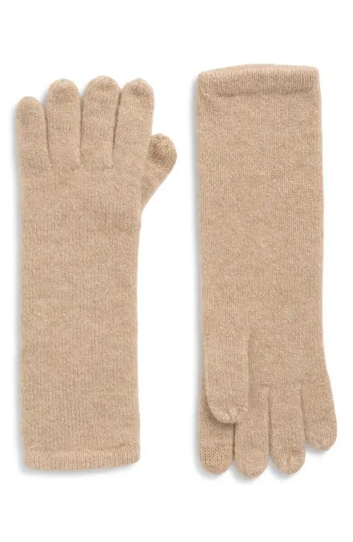 Fleurette Long Cashmere & Silk Gloves - Jute