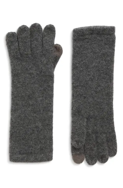 Fleurette Long Cashmere & Silk Gloves - Thunder