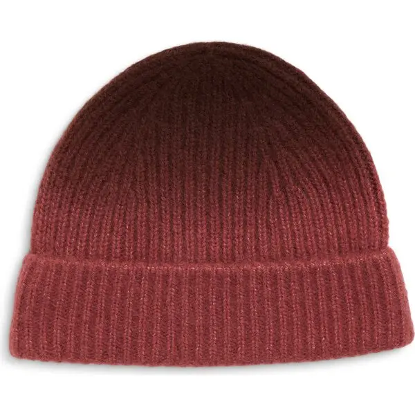 Fleurette Dip Dye Cashmere And Silk Beanie - Garnet