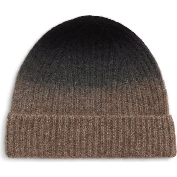 Fleurette Dip Dye Cashmere And Silk Beanie - Hazelnut