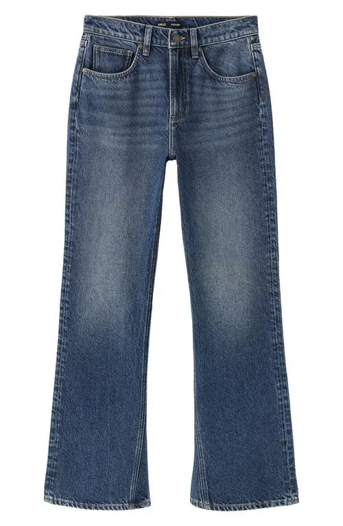 Mango Mid Rise Flare Jeans - Medium Blue