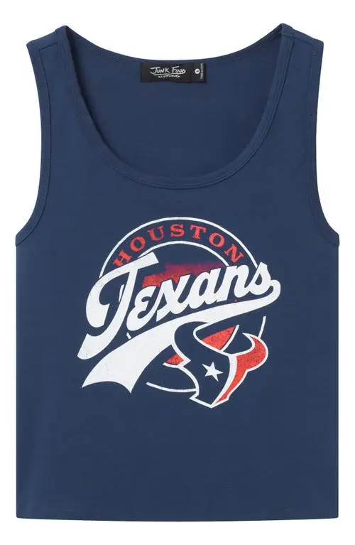 Junk Food Houston Texans Graphic Cropped Tank - True Navy
