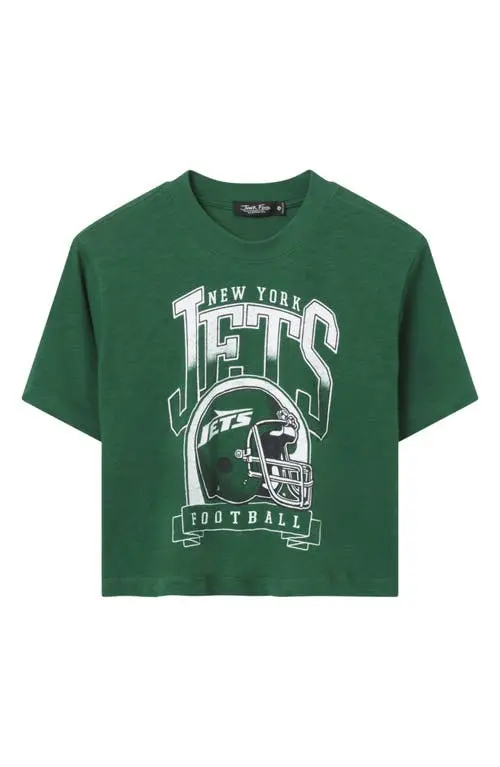 Junk Food New York Jets Graphic Cropped T-shirt - Hunter