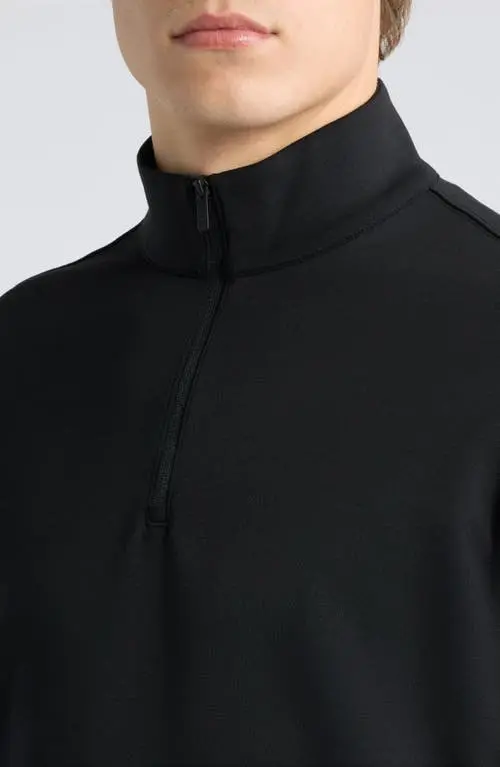 Zella Flex Double Knit Quarter Zip Pullover - Black