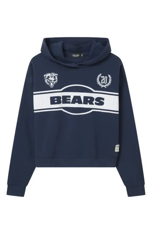 Junk Food Chicago Bears Oversized Cropped Hoodie - True Navy