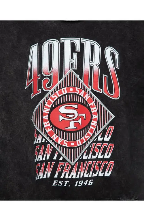 Junk Food San Francisco 49ers Off The Shoulder Cropped Graphic Sweatshirt