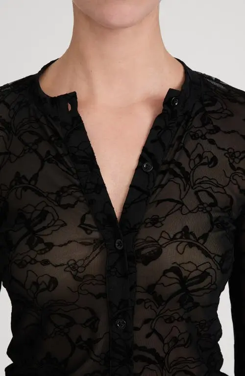 FRAME The Lace Burnout Top