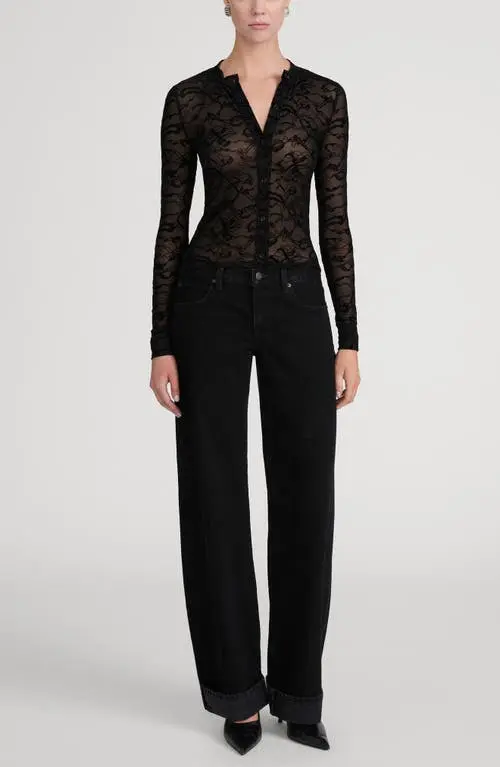 FRAME The Lace Burnout Top