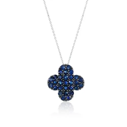 SOUZANA BY SUZY LEVIAN 14k Gold 1.87ct Round Sapphire Pendant Necklace - Blue