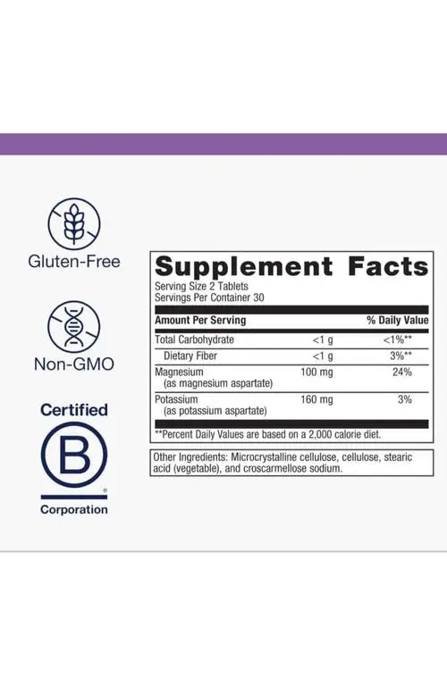 METAGENICS Mg/k Aspartate Potassium Magnesium Electrolyte Supplement 60 Tablets