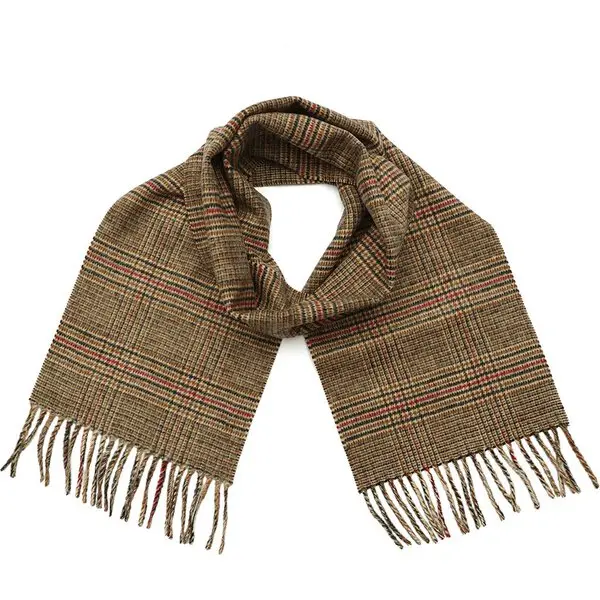 FAVORITE DAUGHTER Plaid Fringe Wool Blend Scarf