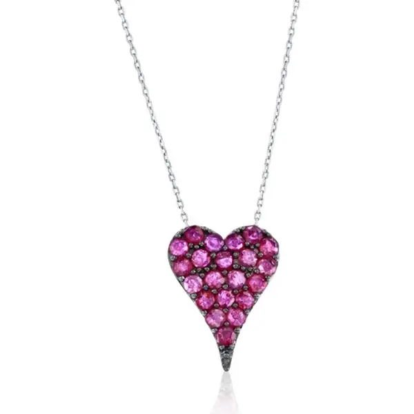 SOUZANA BY SUZY LEVIAN 14k Gold 1.97ct Round Ruby Pendant Necklace