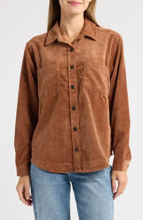 BEACHLUNCHLOUNGE Denver Corduroy Shirtjacket - Tortoise Shell