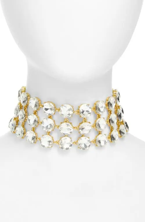 KENNETH JAY LANE Three-row Crystal Collar Necklace