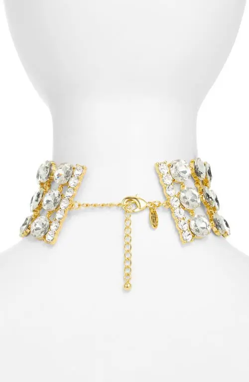 KENNETH JAY LANE Three-row Crystal Collar Necklace
