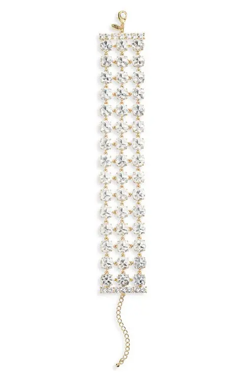 KENNETH JAY LANE Three-row Crystal Collar Necklace - Silver