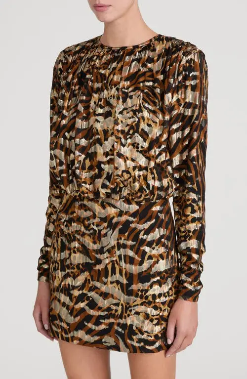 FRAME The Pleated Silk Blend Minidress