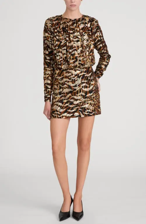 FRAME The Pleated Silk Blend Minidress