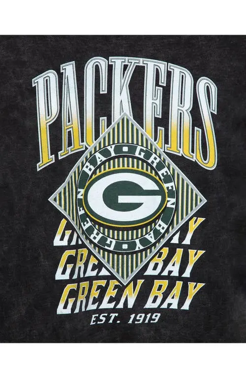 Junk Food Green Bay Packers Off The Shoulder Cropped Graphic Sweatshirt
