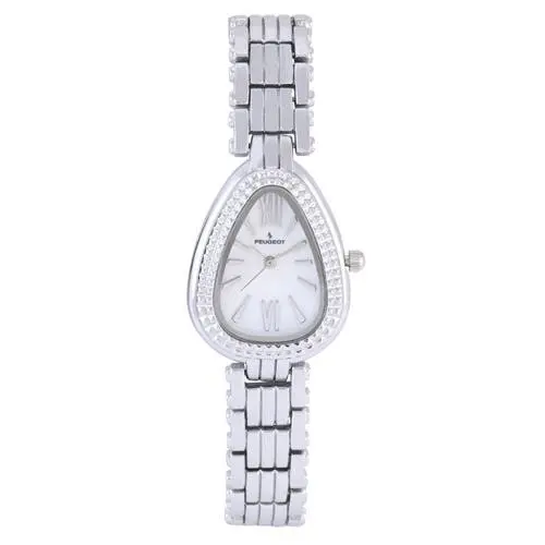 PEUGEOT Snakehead Bracelet Watch Pyramid Studded Bezel- 25mm - Silver