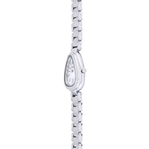 PEUGEOT Snakehead Bracelet Watch Pyramid Studded Bezel- 25mm - Silver