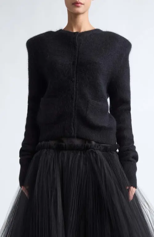 Matieres Fecales Merino Wool Blend Cardigan - Black