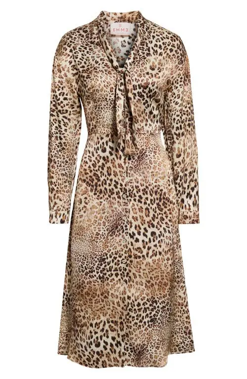 EMME Emmlesena Long Sleeve Midi Shirt Dress