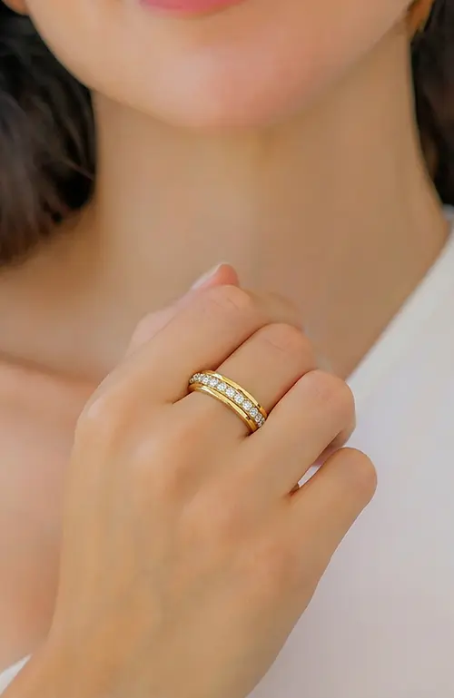 MINT & LILY Spinning Fidget Eternity Ring - Silver