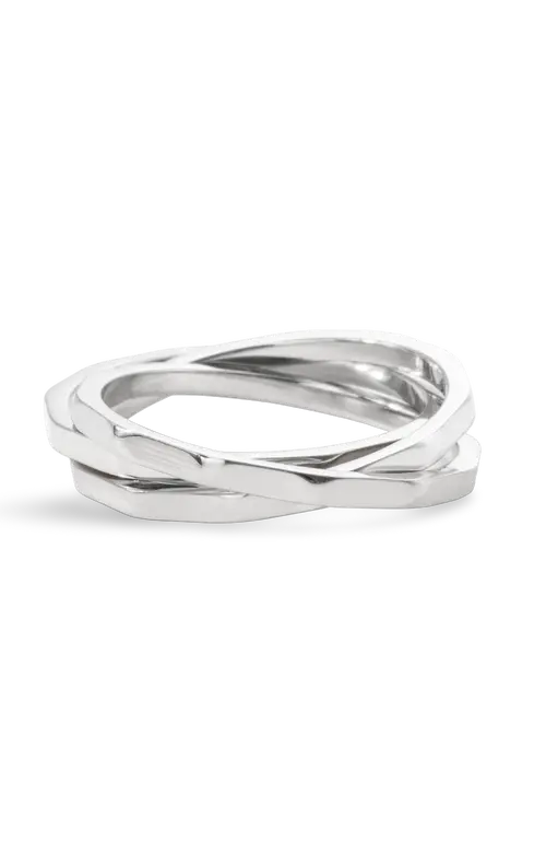 MINT & LILY Hammered Interlocking Ring - Silver