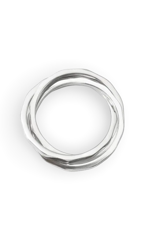 MINT & LILY Hammered Interlocking Ring - Silver