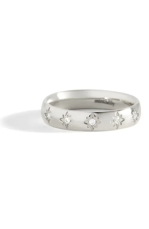 MINT & LILY Star Set Stacking Ring - Silver