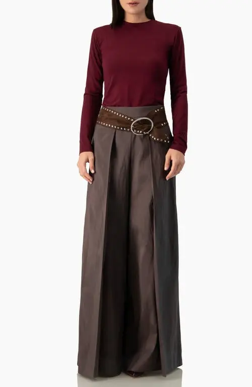 IVONNE High-waisted Palazzo Pants With Side Pockets