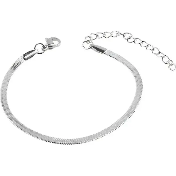 MINT & LILY 3mm Herringbone Bracelet - Silver