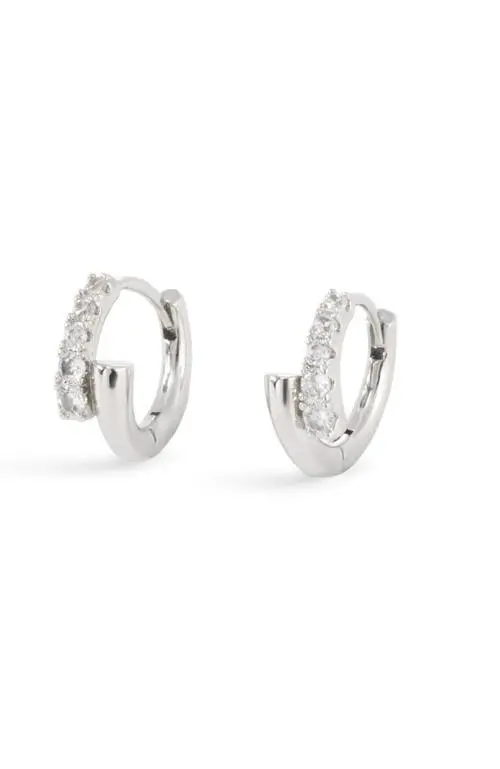 MINT & LILY Pavé Wrap Huggies - Silver