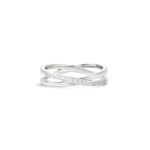 MINT & LILY Crossing Wave Ring - Silver