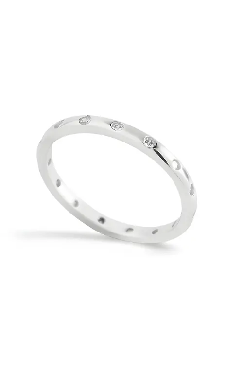 MINT & LILY Bezel-set Tiny Stacking Ring - Silver