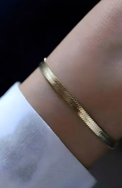 MINT & LILY 5mm Herringbone Bracelet - Gold