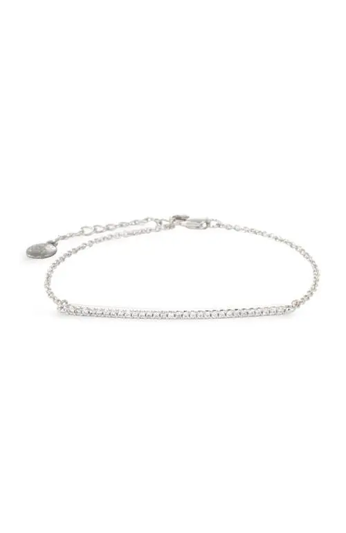 MINT & LILY Sparkling Bar Bracelet - Silver