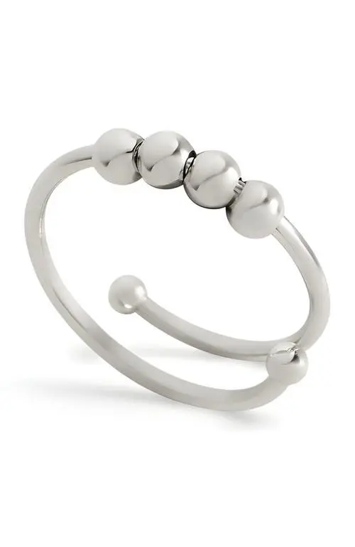 MINT & LILY Adjustable Beaded Fidget Ring - Silver