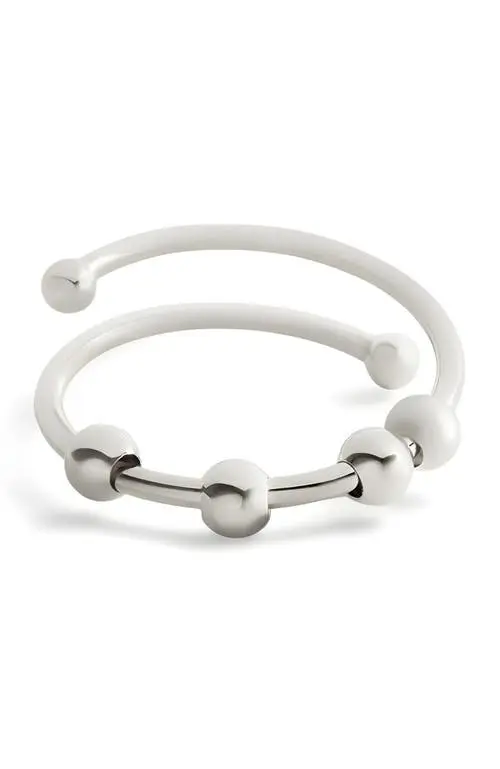 MINT & LILY Adjustable Beaded Fidget Ring - Silver