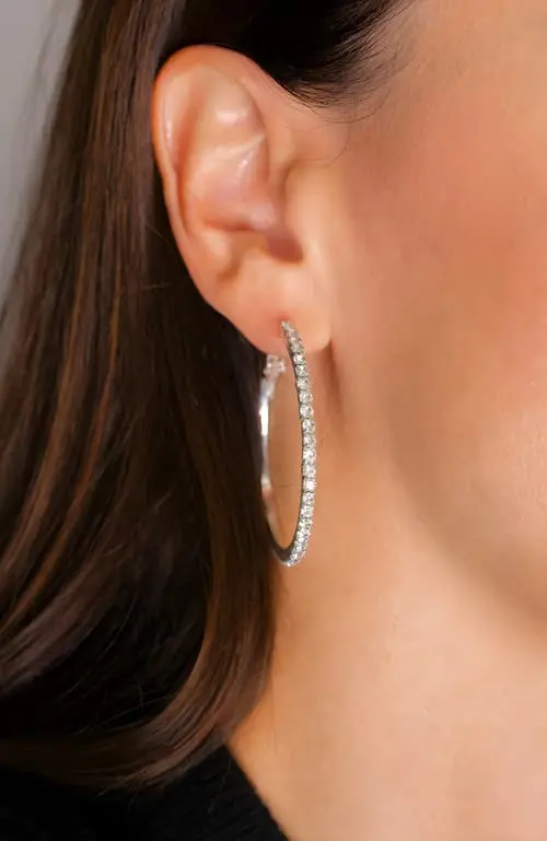 MINT & LILY Pave Hoop Earrings - Silver