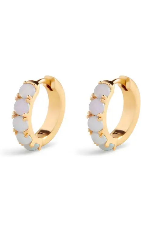 MINT & LILY Blue Opal Huggie Earrings