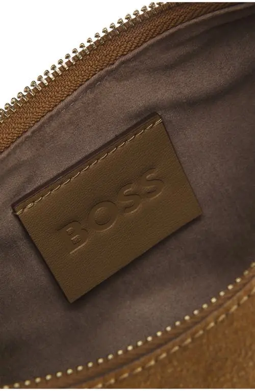 BOSS Beyond Recycled Leather Hobo Bag - Medium Beige