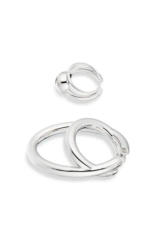 Rabanne Set Of 2 Mismatched Ear Cuffs - Silver