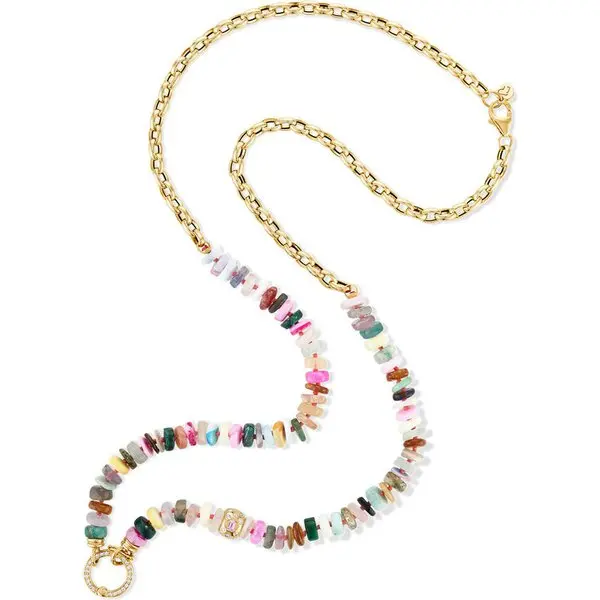 EDEN PRESLEY 14k Gold Multi-stone & Diamond Necklace - Rainbow