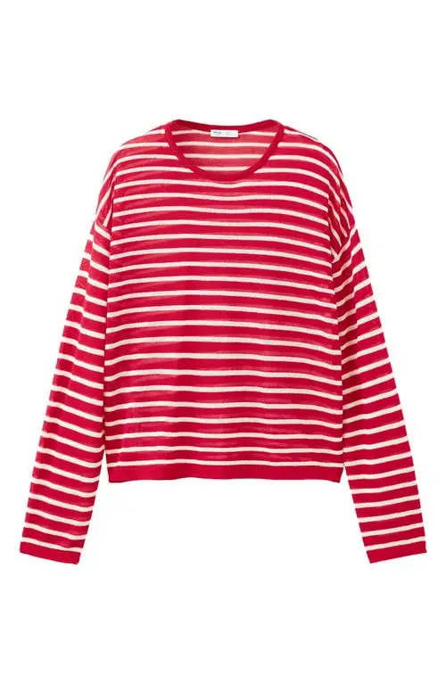 Mango Striped Crewneck Sweater