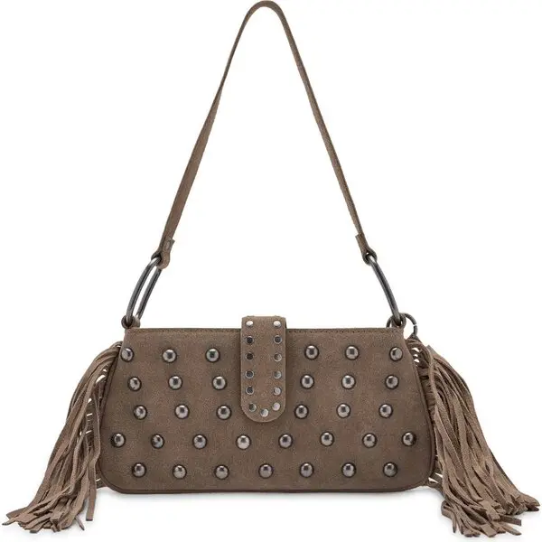 Mango Fringed Leather Shoulder Bag