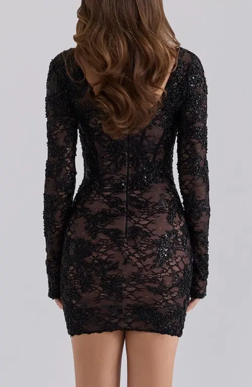 House Of Cb Lucelle Embellished Lace Minidress
