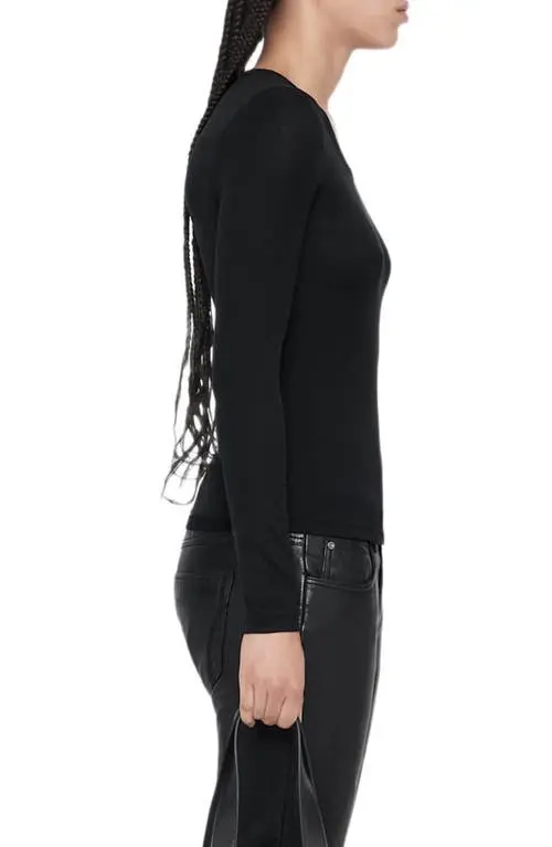 ALLSAINTS Teresa Long Sleeve Tee - Jet Black
