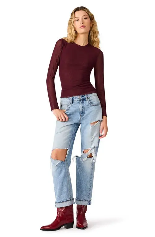 Steve Madden Sandy Knit Top - Deep Fig